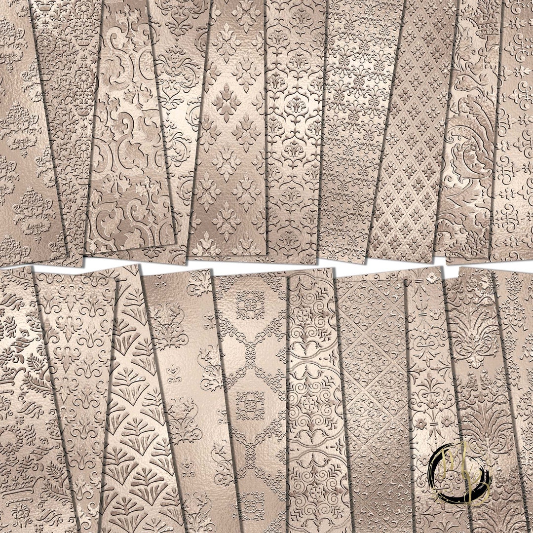 Embossed Scrapbook Paper Download Victorian Damask Shimmering Foil 3D ...