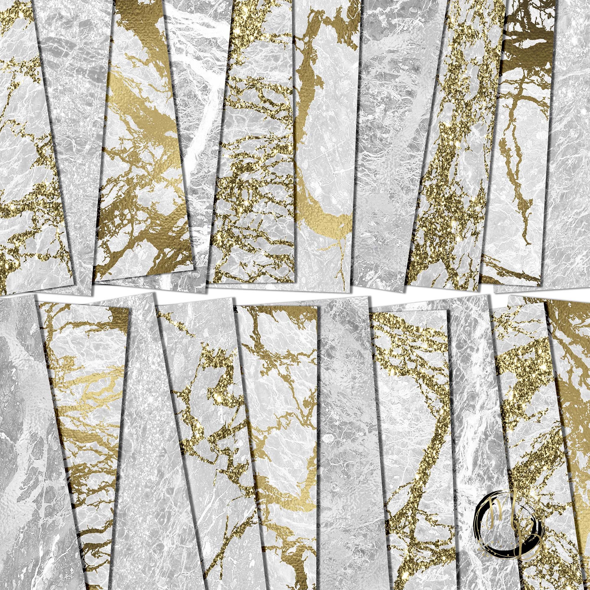 White and Gold Marble Digital Paper Download Marble Design | Etsy