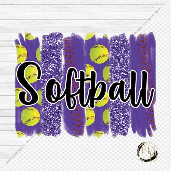 Paper, Party & Kids Scrapbooking Purple Softball Sublimation Backsplash ...