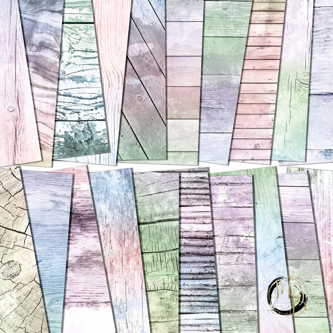 Pastel Color Wash Wood Digital Paper Download for Scrapbooking Ombre ...