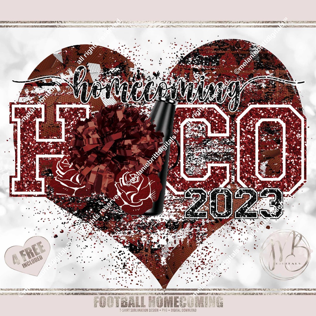 Football HOCO 2023 CHEER Heart Sublimation T-shirt Design PNG - Etsy