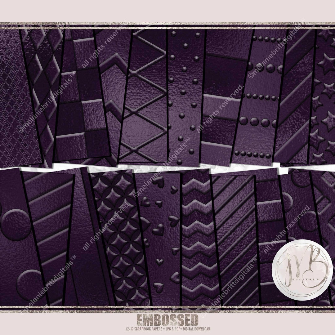 Dark Violet Embossed Scrapbook Paper Download Geometric Patterns ...