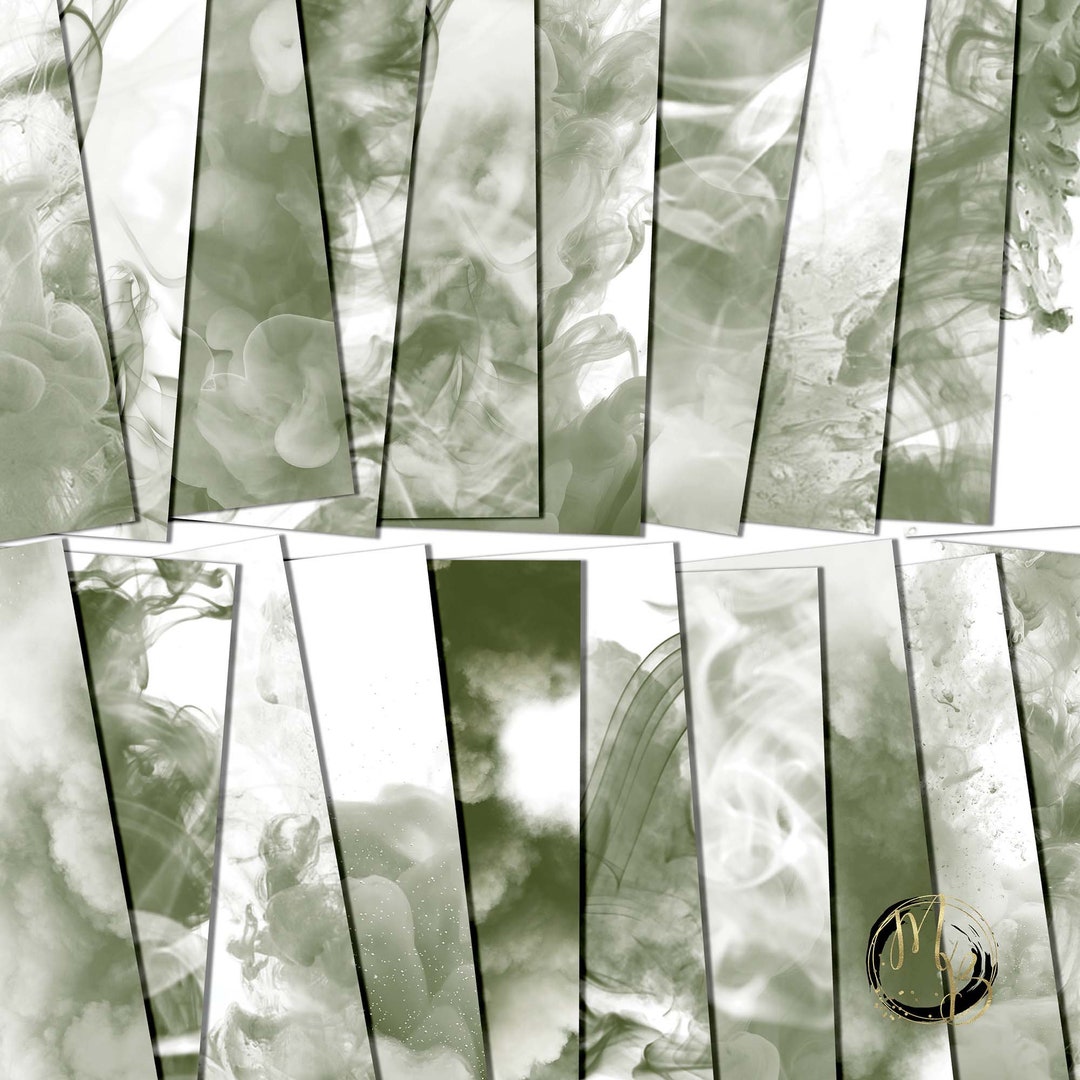 Sage Green Smoke Digital Paper Download for Scrapbooking, Realistic ...