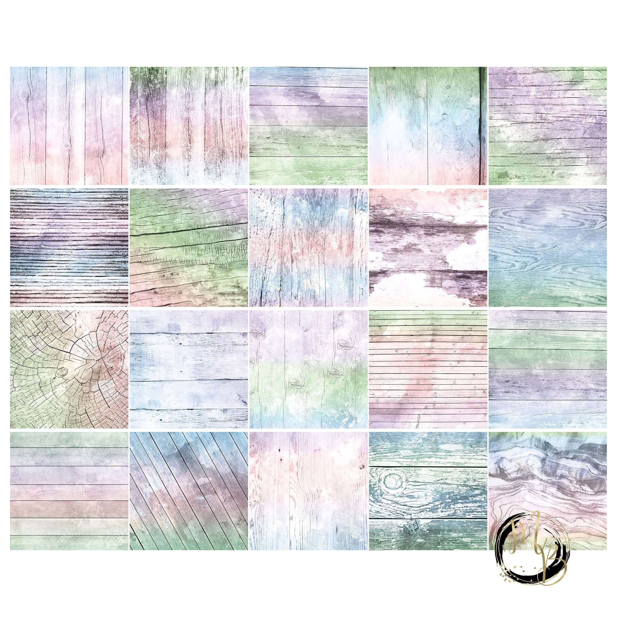 Pastel Color Wash Wood Digital Paper Download Ombre With | Etsy