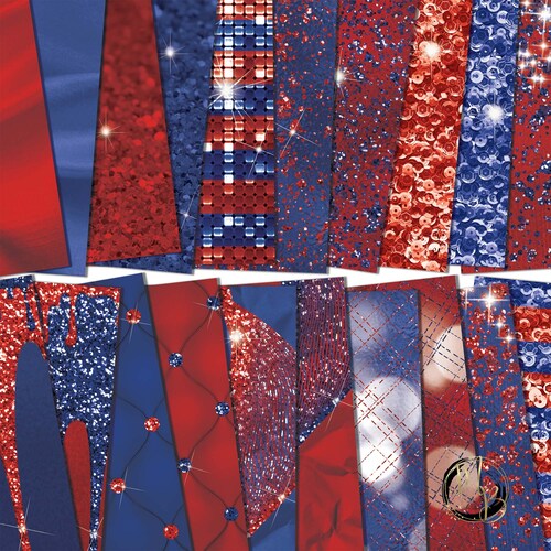Red and Blue Watercolor Digital Paper Patriotic Watercolor - Etsy