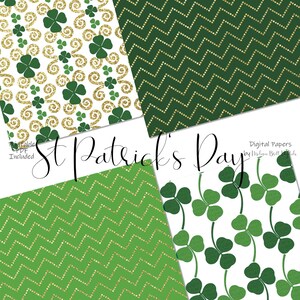 St Patrick's Day Digital Paper Download for Scrapbooking - Etsy