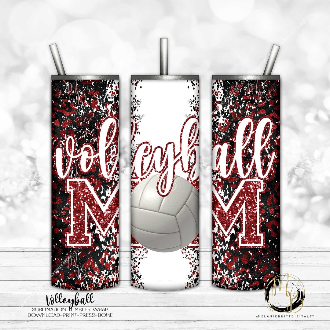 Volleyball MOM 20oz Skinny Sublimation Tumbler Wrap PNG - Etsy