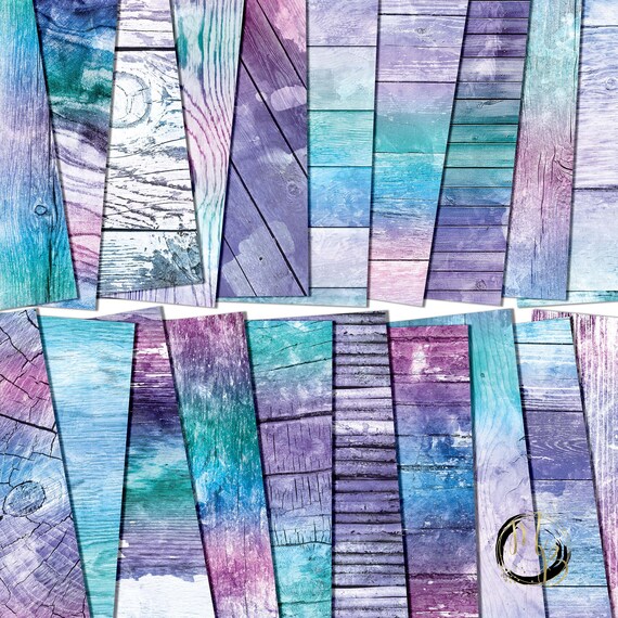 Color Wash Wood Digital Paper Download Ombre Rainbow With | Etsy