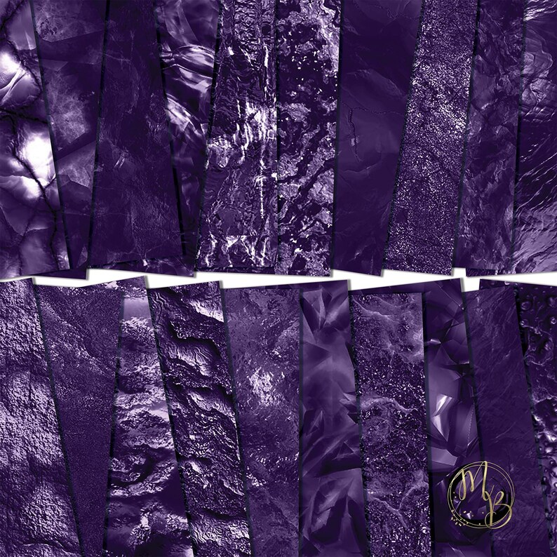 Dark Purple Crystal Digital Paper Download With Realistic - Etsy