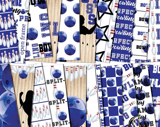 Bowling Seamless Digital Paper Pack Strike Scrapbook Papers - Etsy