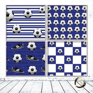 Soccer Digital Paper Download Royal Blue School Colors - Etsy
