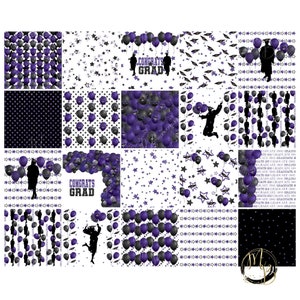 Purple Graduation Party Digital Paper Download for - Etsy