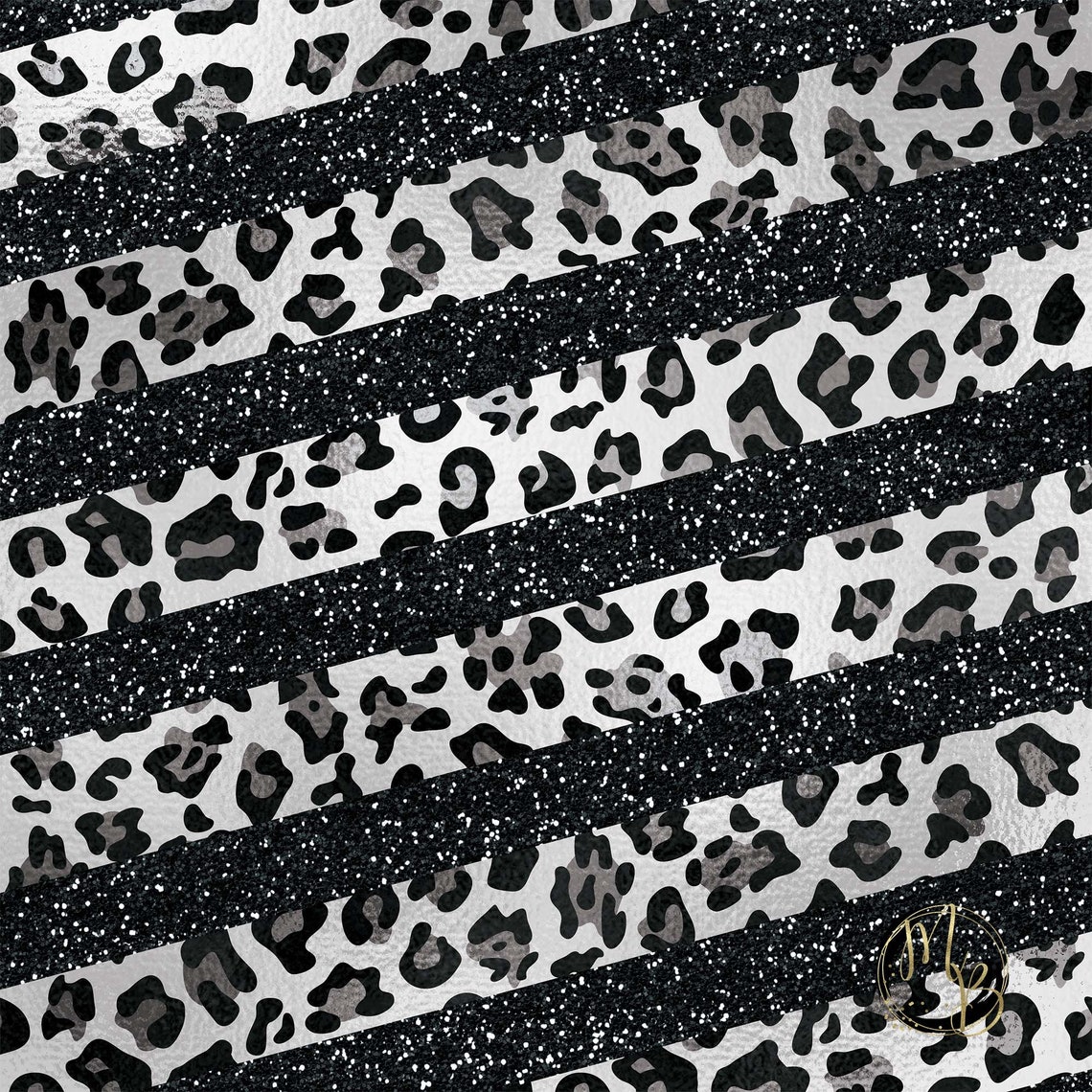 Snow Leopard Textures Digital Paper White & Silver With | Etsy
