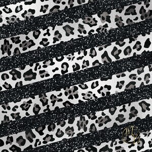 Snow Leopard Textures Digital Paper White & Silver With | Etsy