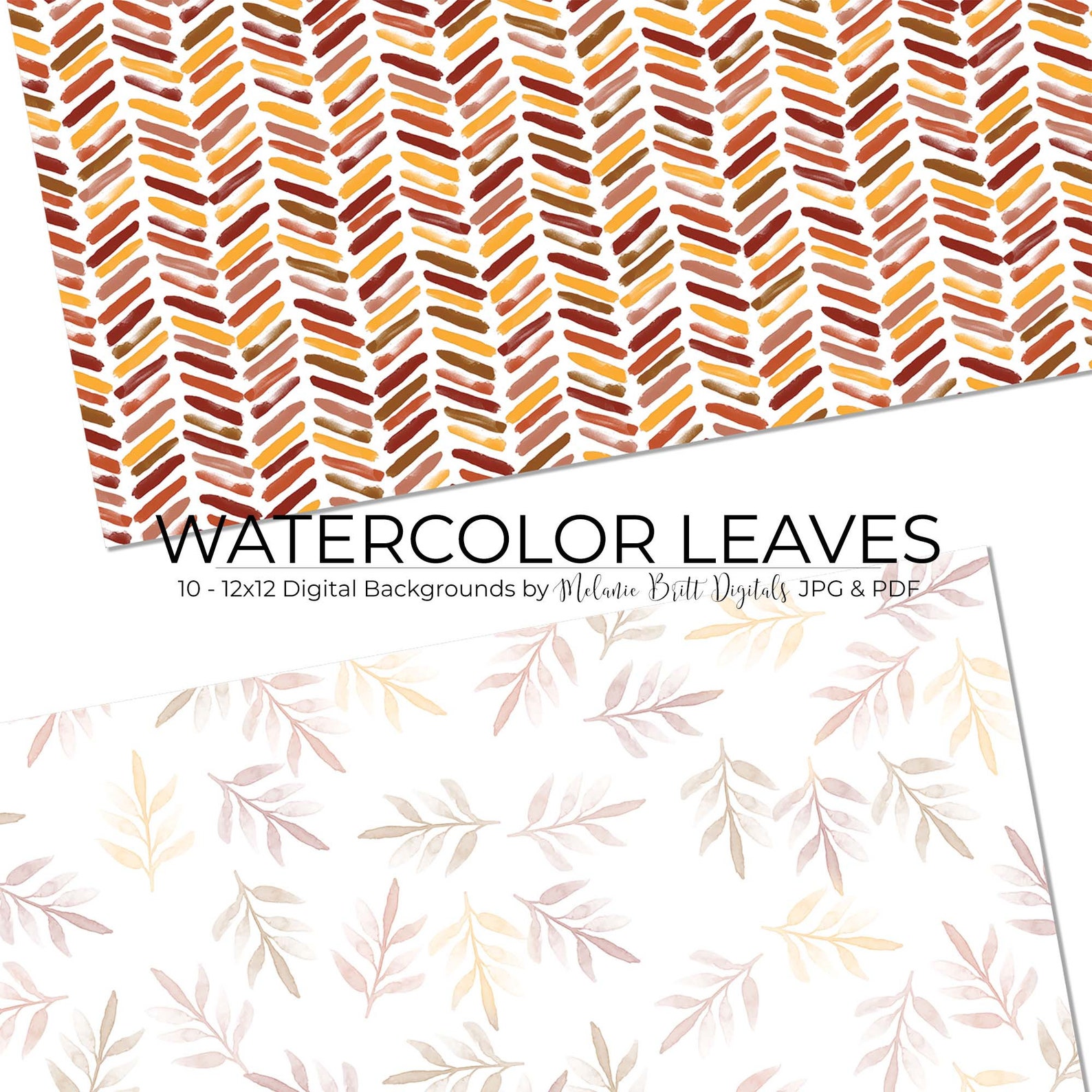 Watercolor Leaves Digital Paper Fall Autumn Pattern Paper - Etsy