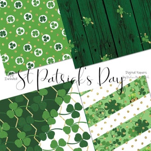 St Patrick's Day Digital Paper Download for Scrapbooking - Etsy