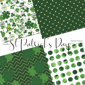 St Patrick's Day Digital Paper Download for Scrapbooking - Etsy