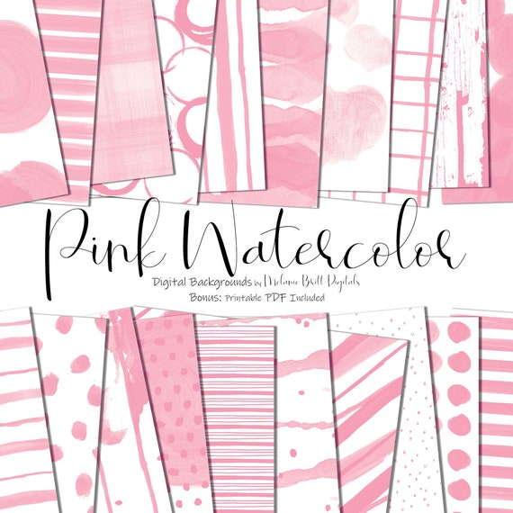 Pink Watercolor Digital Paper Download for Scrapbooking - Etsy