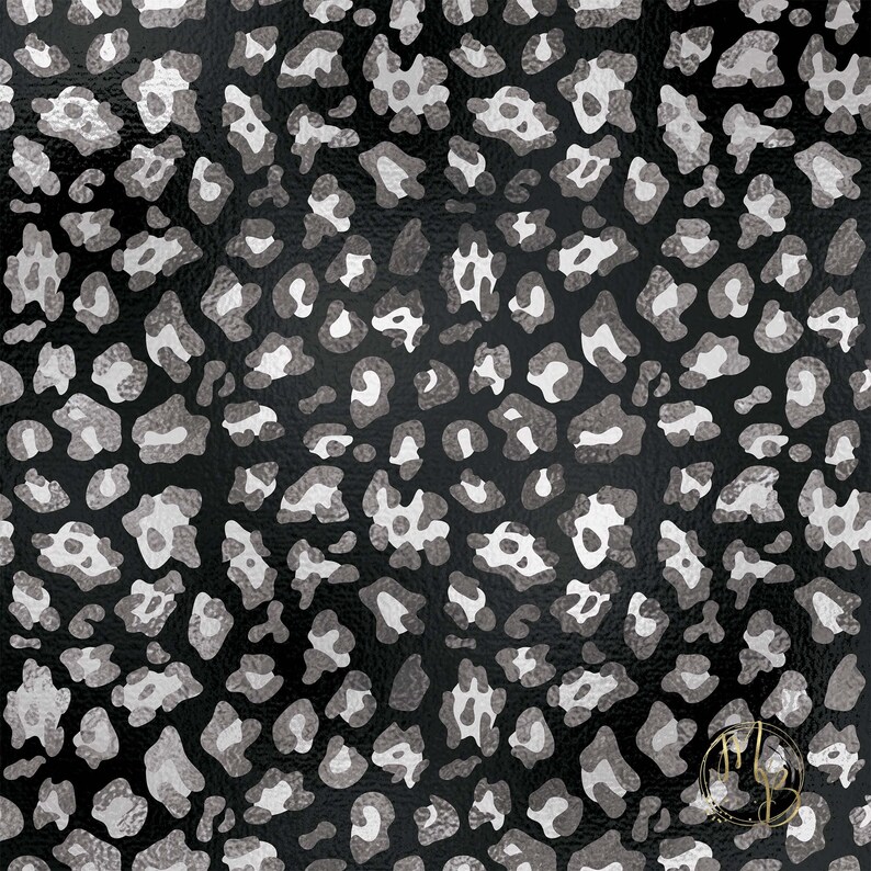 Snow Leopard Textures Digital Paper White & Silver With | Etsy