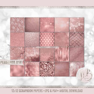Luxury Rose Gold Scrapbook Paper Download Luxurious Design Sparkling ...