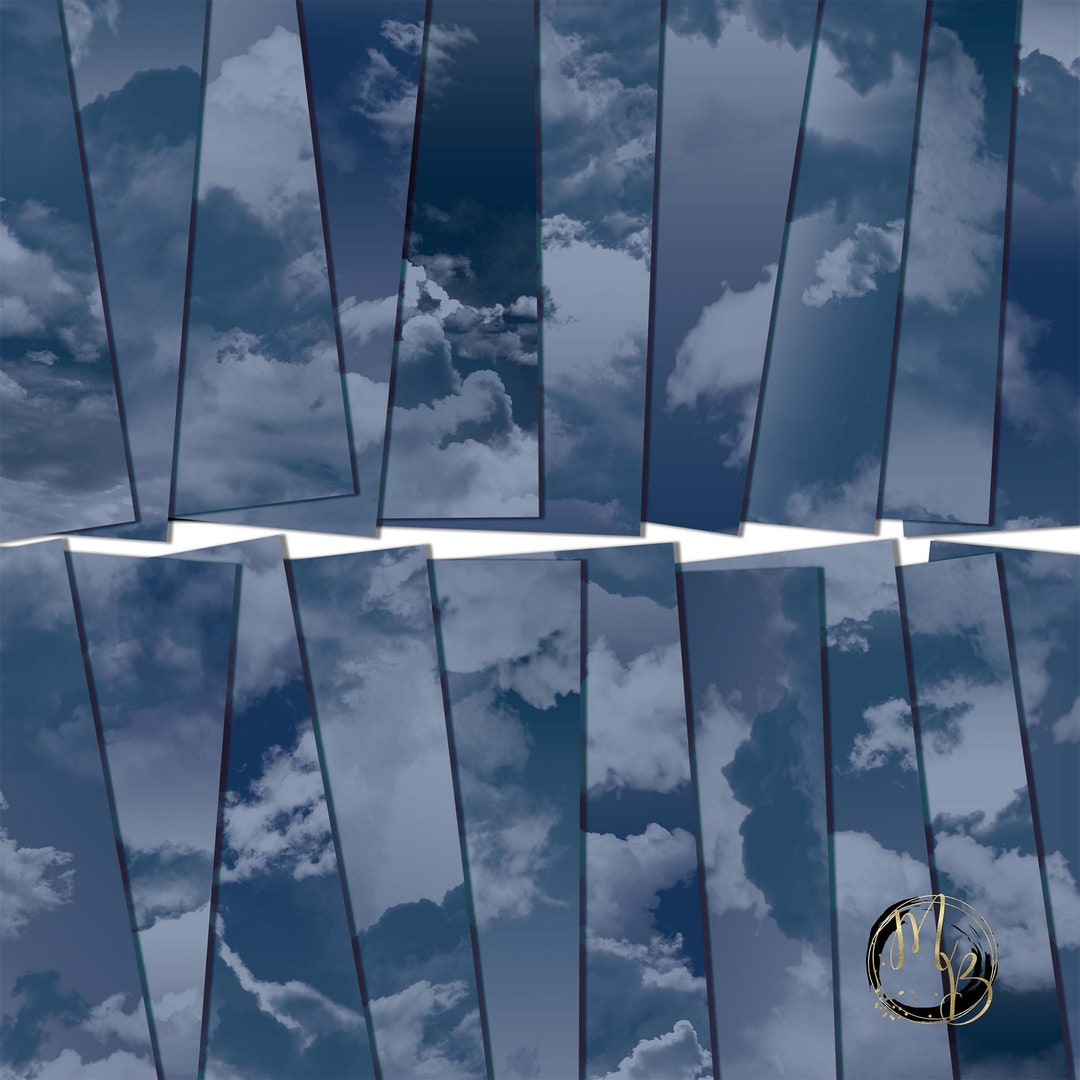 Stormy Skies Scrapbook Paper Download Dark Blue Storm Clouds Night Sky ...