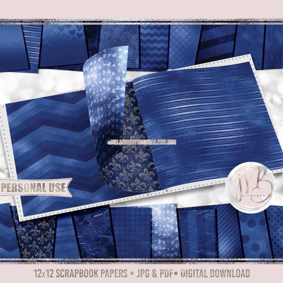 Royal Blue Scrapbook Paper Winter Wonderland: Snowflakes Galore