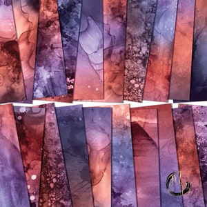 Sunset Alcohol Ink Digital Paper Download for Scrapbooking, Inked, Hand ...