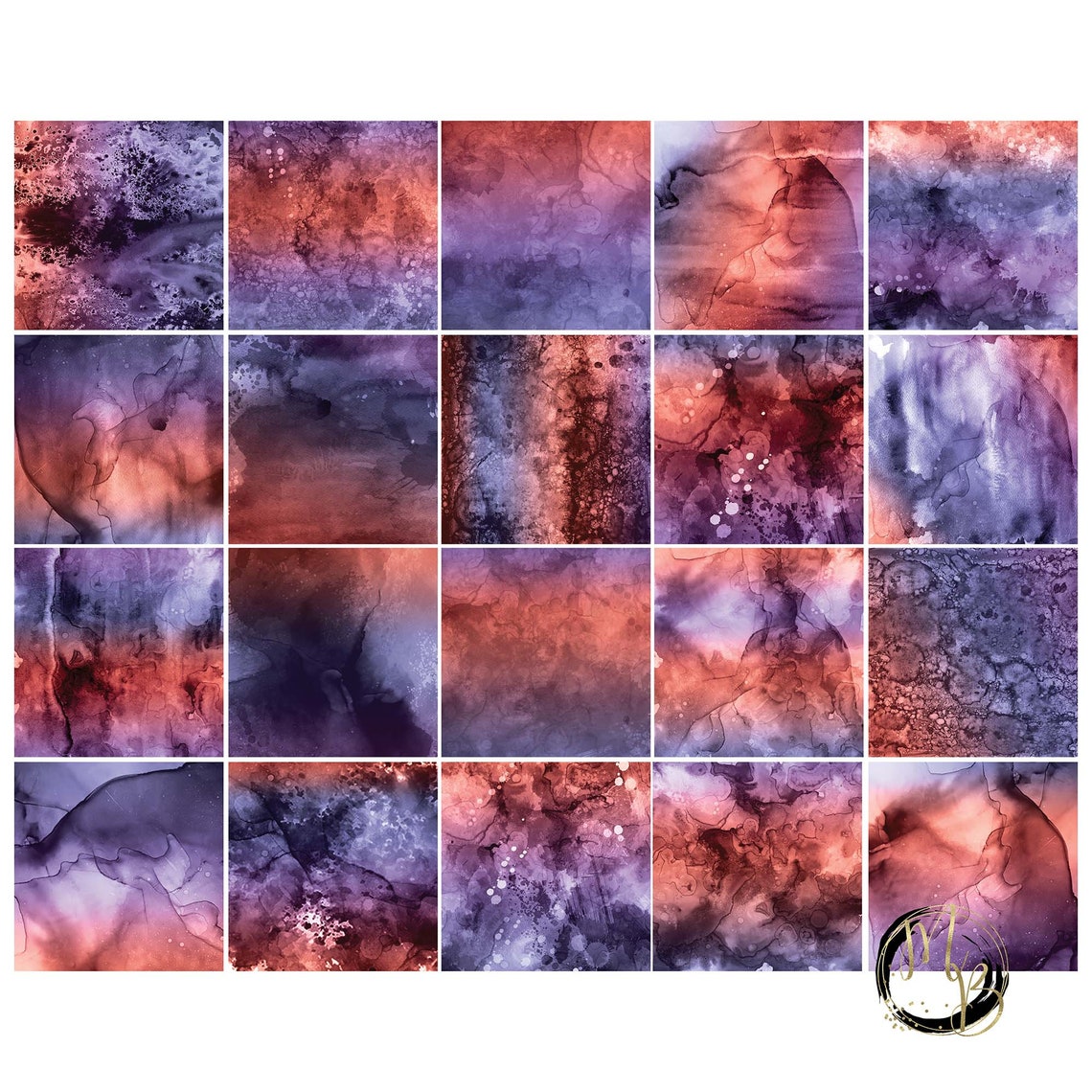 Sunset Alcohol Ink Digital Paper Download for Scrapbooking - Etsy