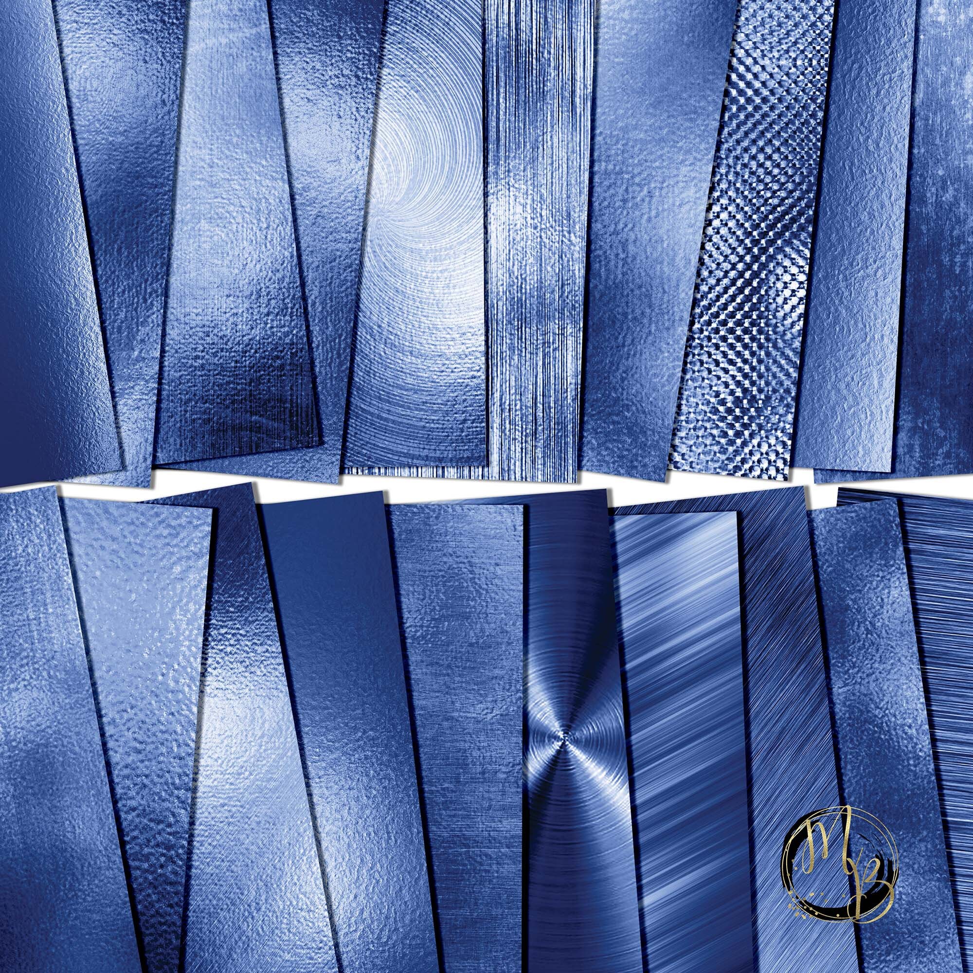 Blue Chrome Metal Texture