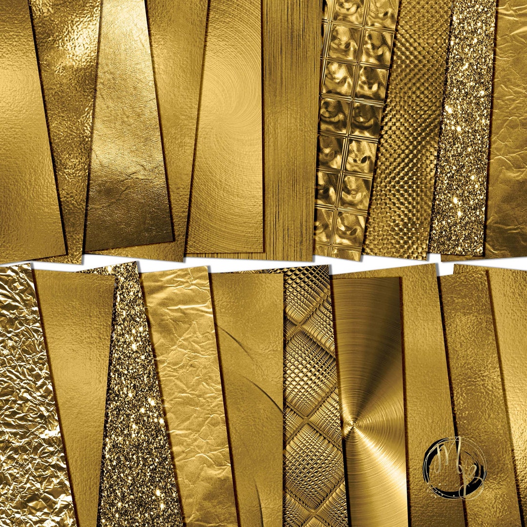 Opulent Digital Paper Download Dijon Yellow Tones Unique Metallic ...