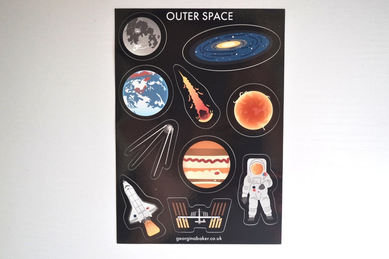 Space Sticker Sheet Vinyl Laptop Stickers Back to School - Etsy