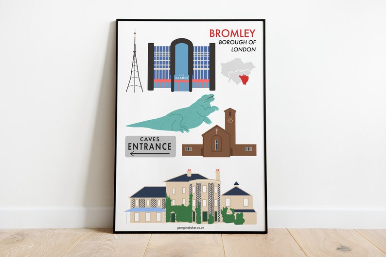 Bromley Borough of London Poster A4 London Wall Art Bromley - Etsy