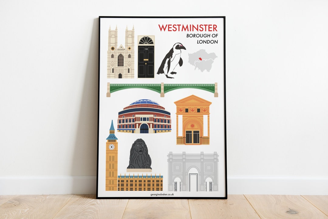 Westminster Borough of London Poster A4 - London Wall Art, Westminster ...