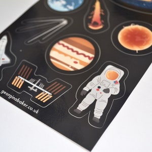 Space Sticker Sheet - Vinyl Laptop Stickers, Back to School Gift ...