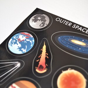 Space Sticker Sheet - Vinyl Laptop Stickers, Back to School Gift ...