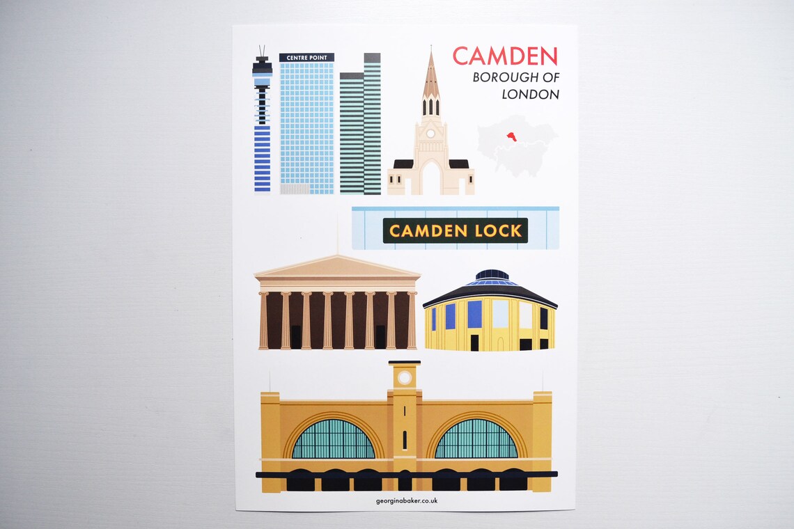 Camden London Print A4 Travel Wall Art Print Camden Print - Etsy UK