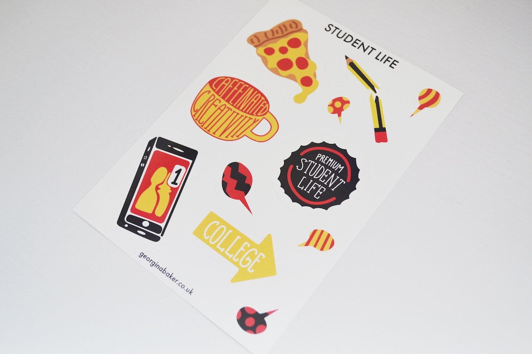 Student Sticker Sheet Vinyl College/school Stickers Back to - Etsy