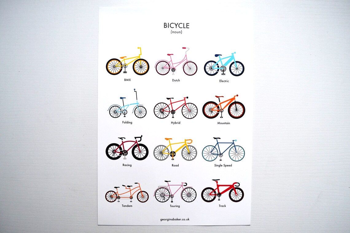 Bike Poster A4/A3/A2 Bicycle Cycling Wall Art Cyclist Gift | Etsy UK