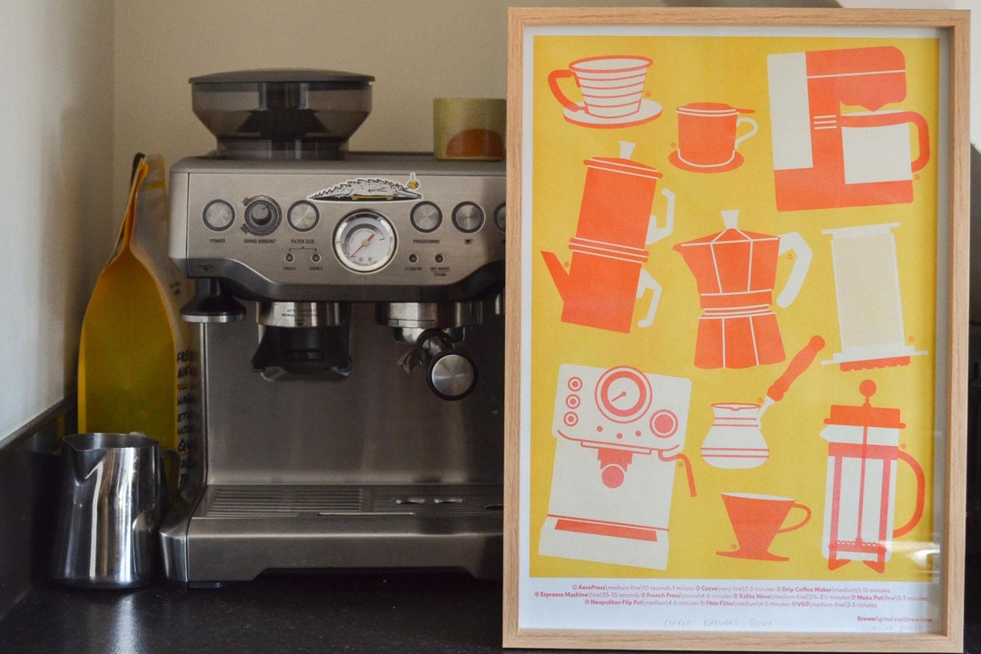 Coffee Guide Print - A3 Risograph - Coffee Brewers Poster, Espresso ...