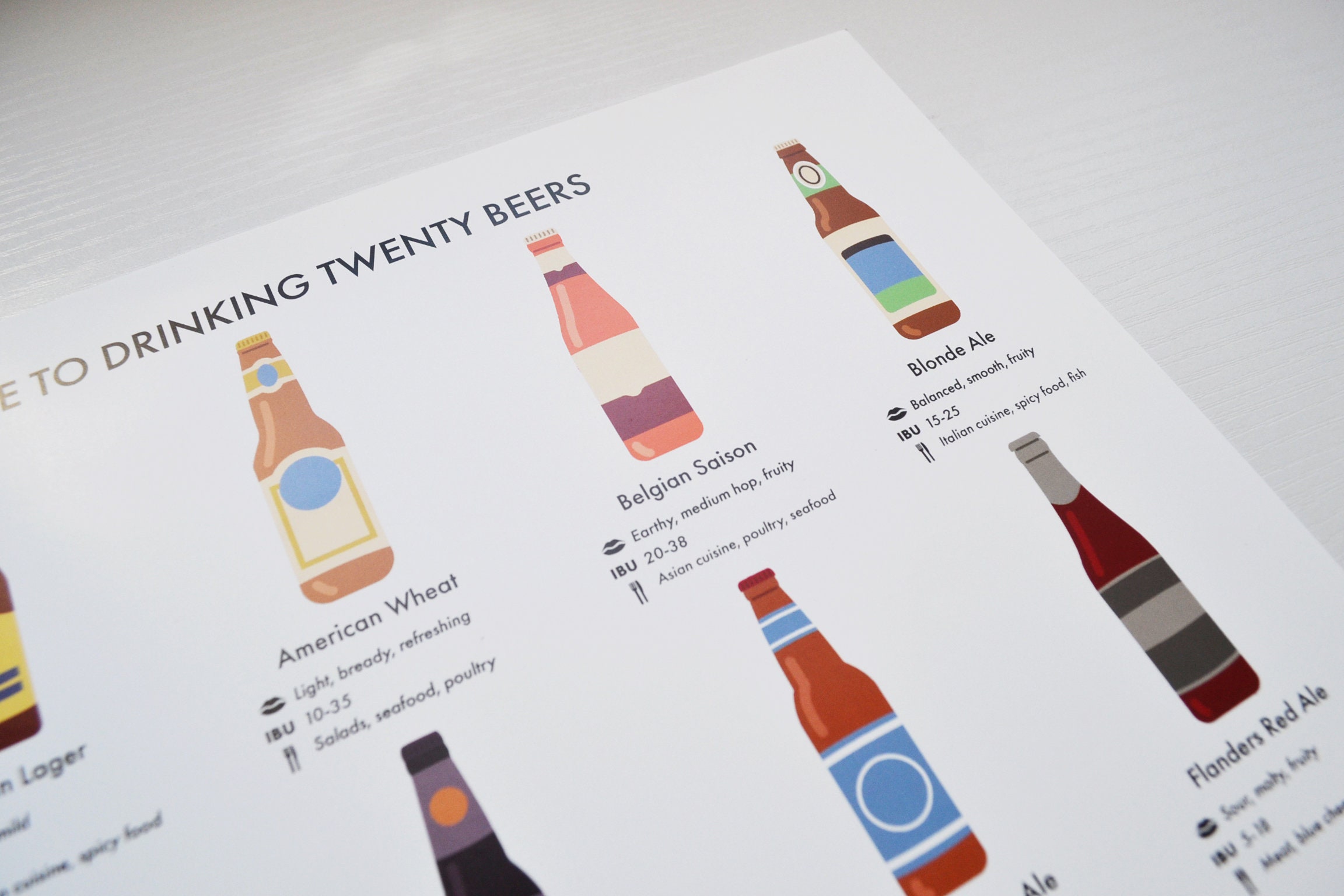 Beer Guide Poster A4/A3/A2 Alcohol Print Wall Art Beer - Etsy UK