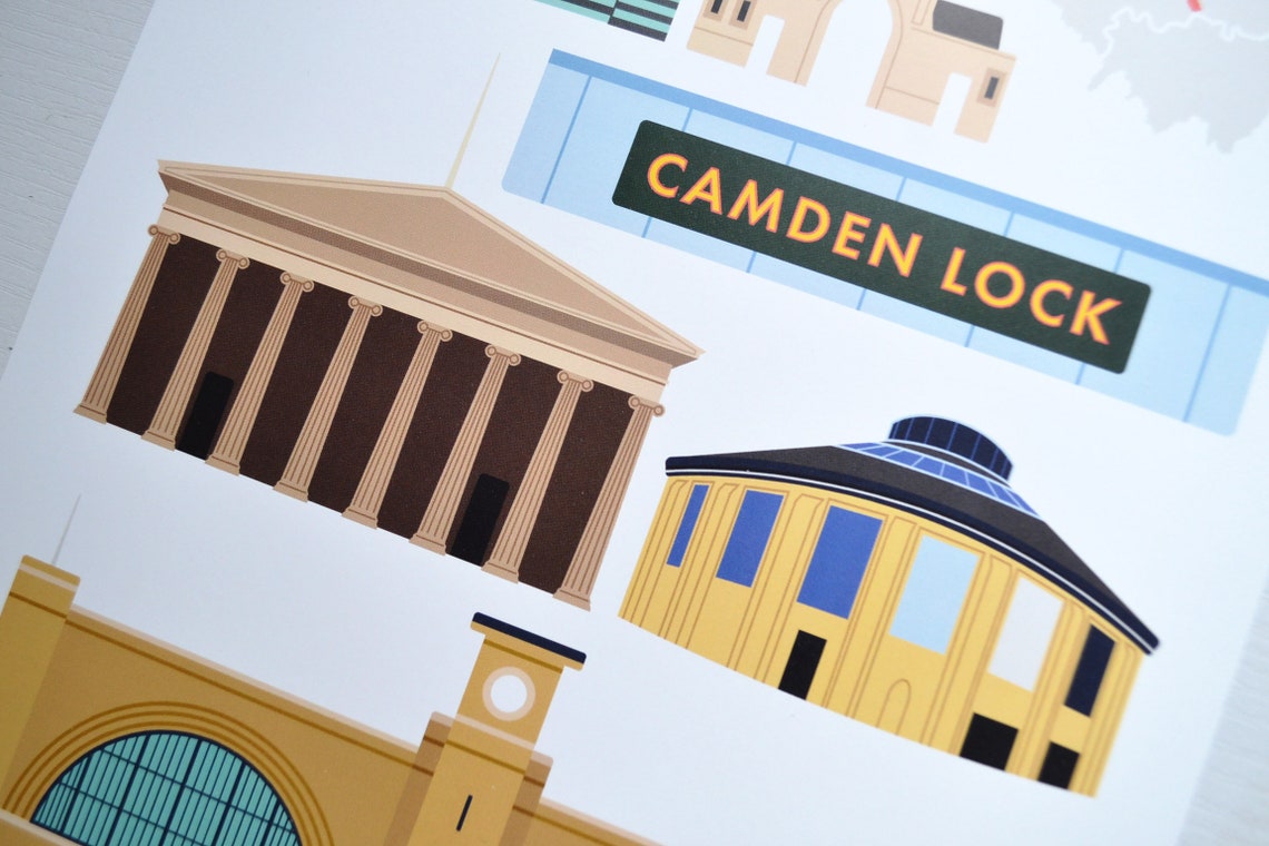Camden London Print A4 Travel Wall Art Print Camden Print | Etsy