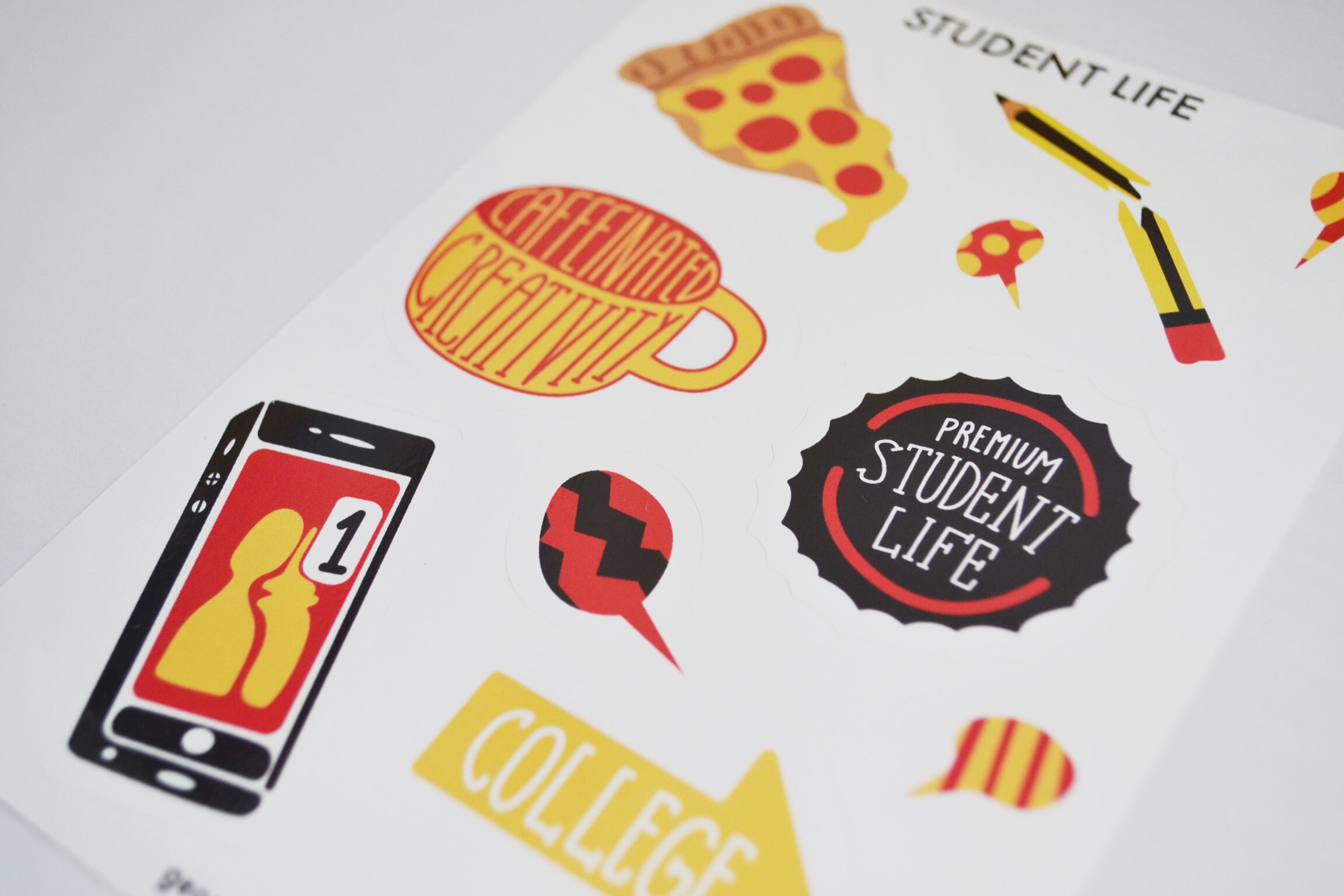 Student Sticker Sheet Vinyl College/School Stickers Back to | Etsy