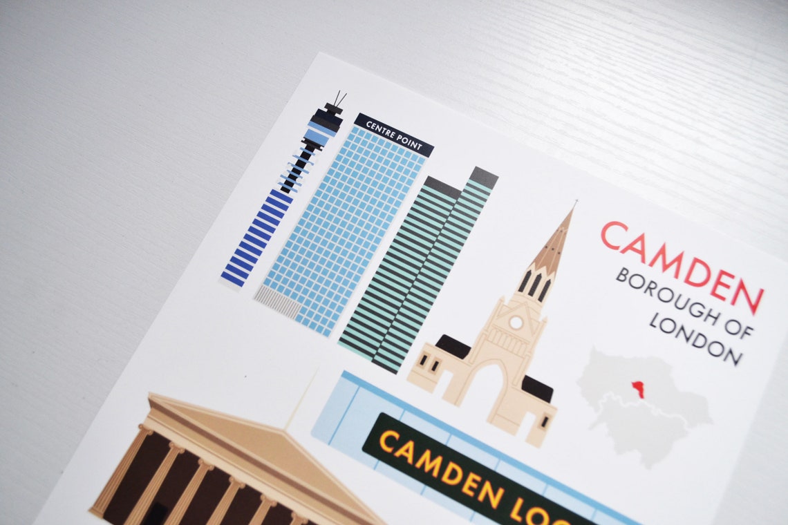 Camden London Print A4 Travel Wall Art Print Camden Print - Etsy UK