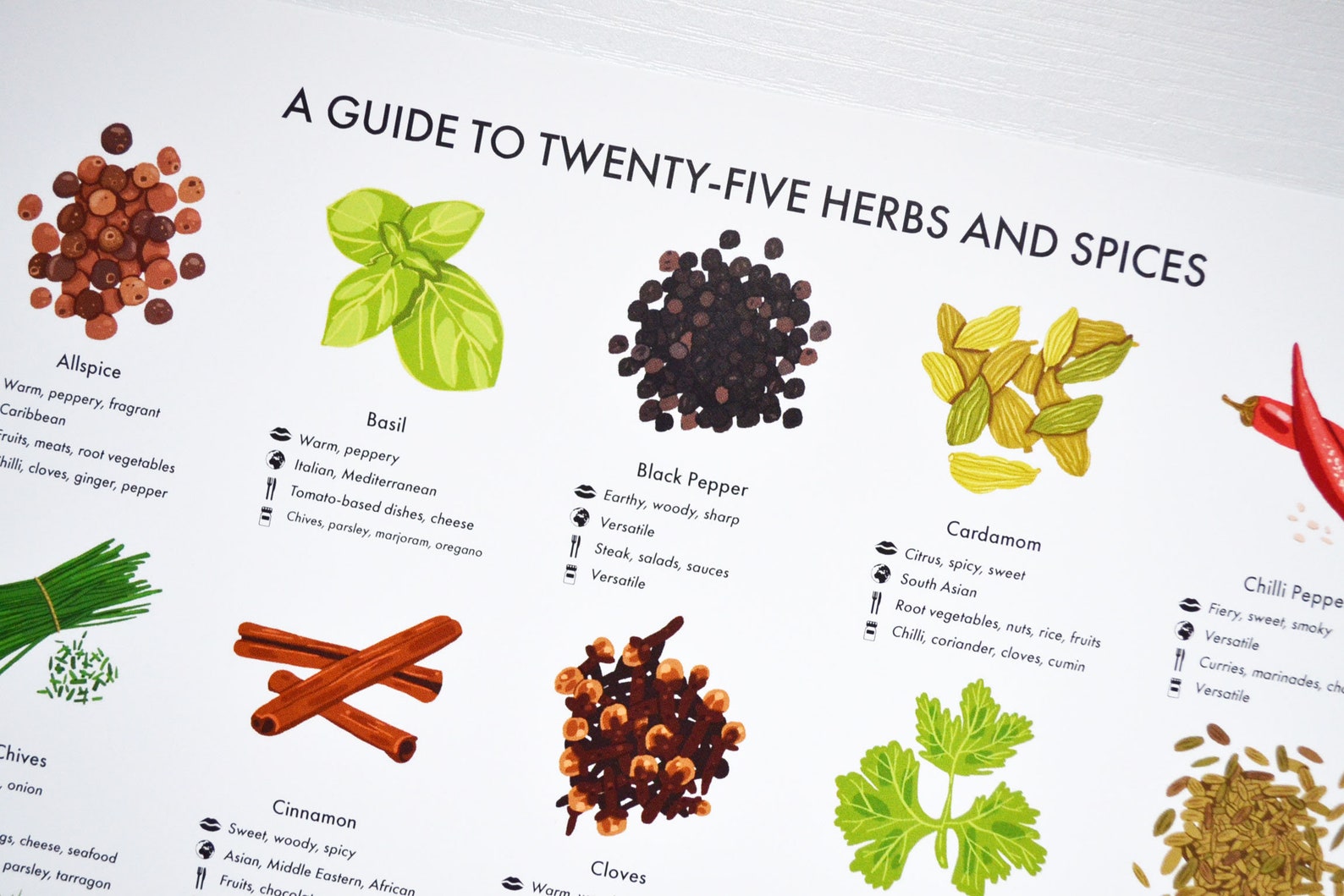Herbs and Spices Guide Poster A4/A3/A2 Kitchen Print Food - Etsy