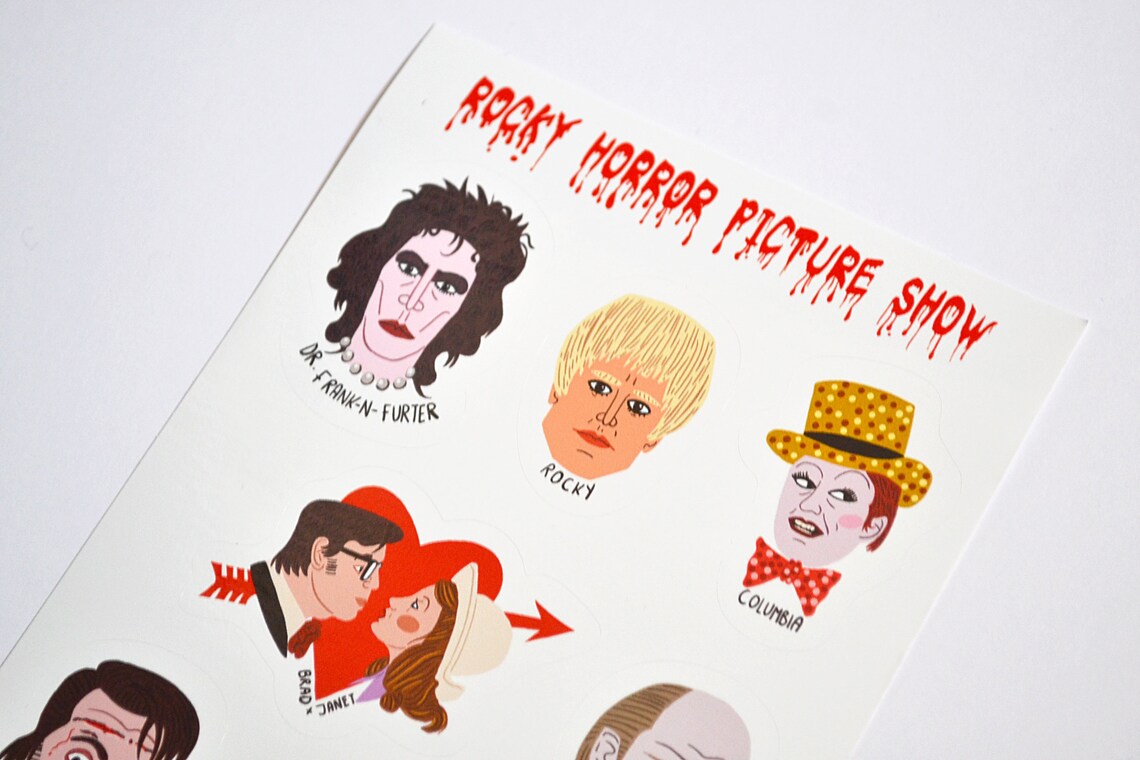 Rocky Horror Sticker Sheet Vinyl Stickers Rocky Horror - Etsy UK