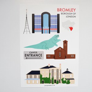 Bromley Borough of London Poster A4 London Wall Art, Bromley Gift ...