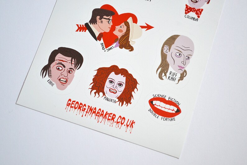Rocky Horror Sticker Sheet Vinyl Stickers Rocky Horror - Etsy