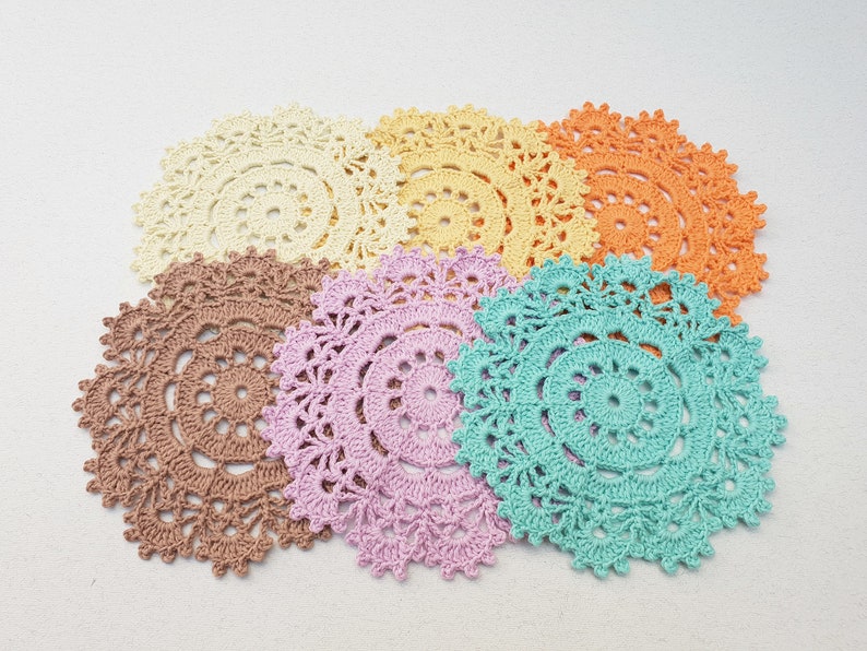 Crocheted Mini Doilies, 1 Doily or Set of 2 , 4 or 6, Wedding ...