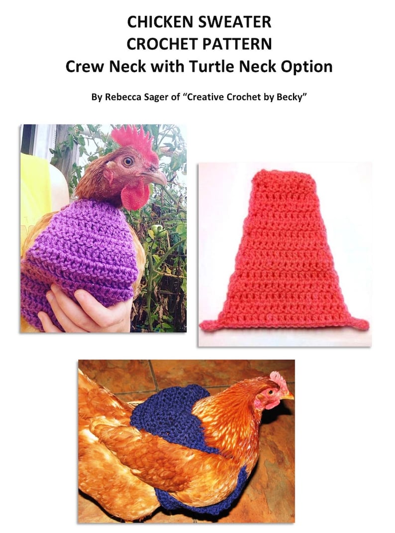 DIGITAL CROCHET PATTERN - Not a Finished Product - Chicken Sweater ...