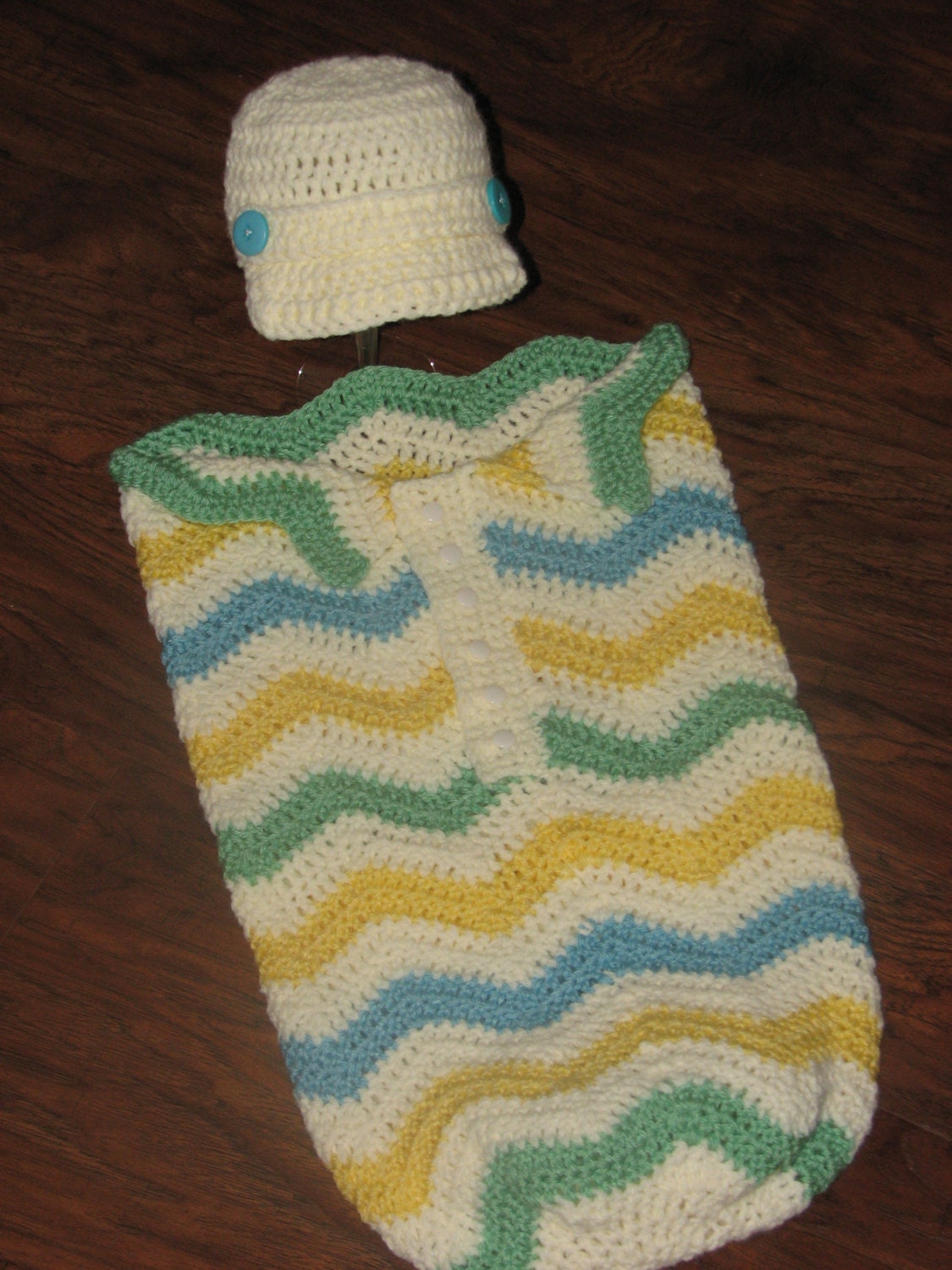 CROCHET PATTERN - Crochet Little Man Chevron Baby Cocoon & Newboy Cap ...